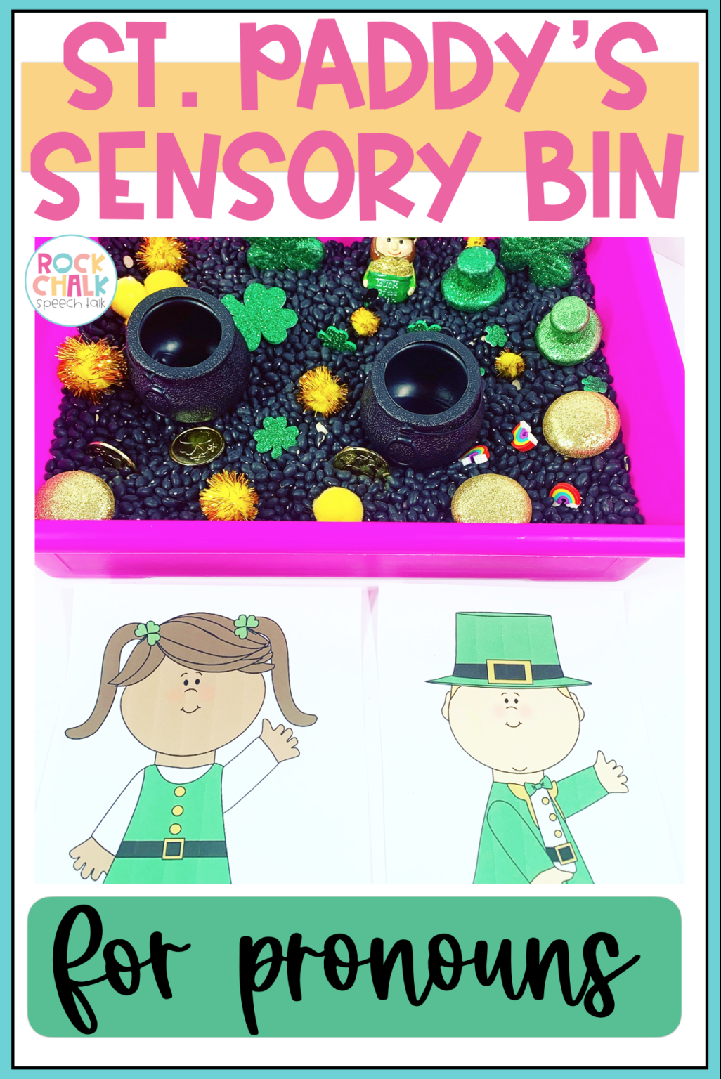 St. Patrick’s Day Sensory Bin for Preschool Speech Therapy