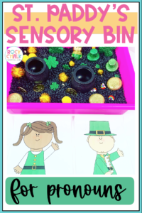 St. Patrick’s Day Sensory Bin for Preschool Speech Therapy