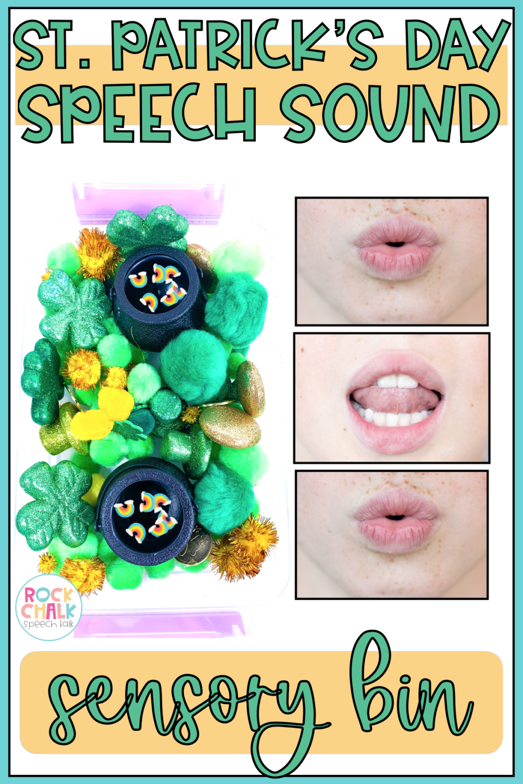 St. Patrick’s Day Sensory Bin for Preschool Speech Therapy