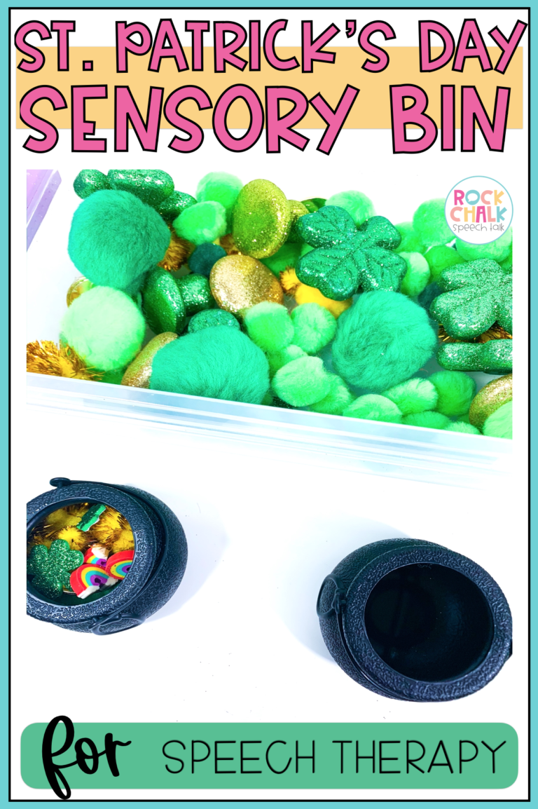 St. Patrick’s Day Sensory Bin for Preschool Speech Therapy