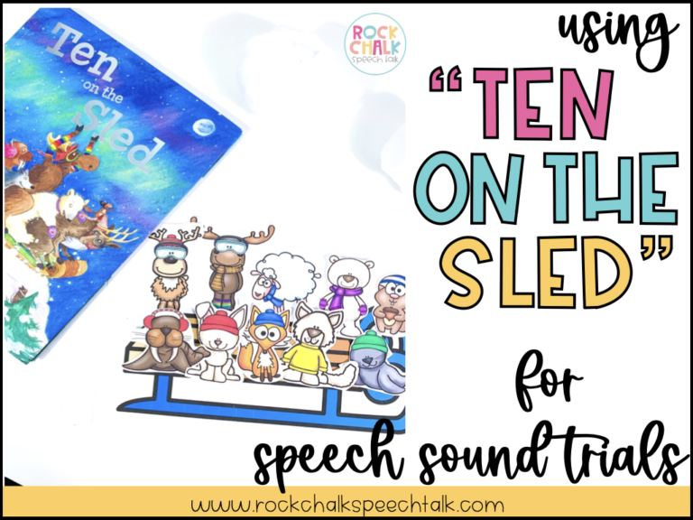 “10 on the Sled” Book for Speech Sound Trials